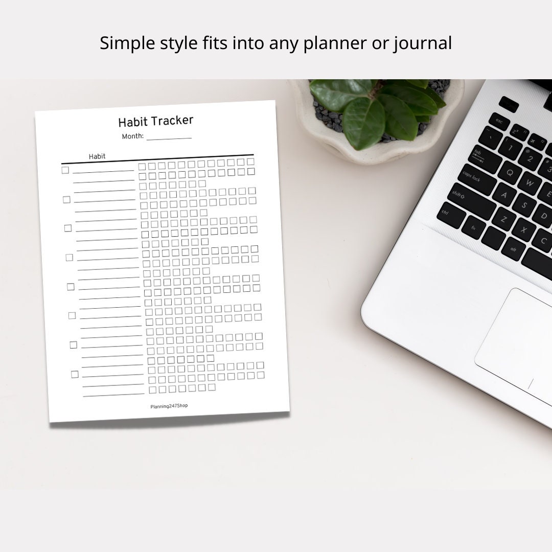 Monthly Habit Tracker Digital Habit Tracker Habit Tracker Printable ...