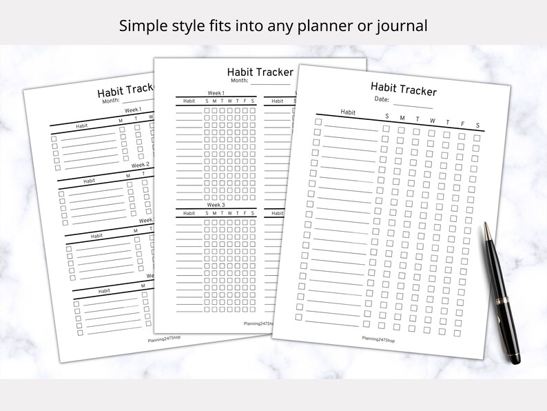 Vertical Weekly Habit Tracker Bundle Habit Tracker Printable - Etsy