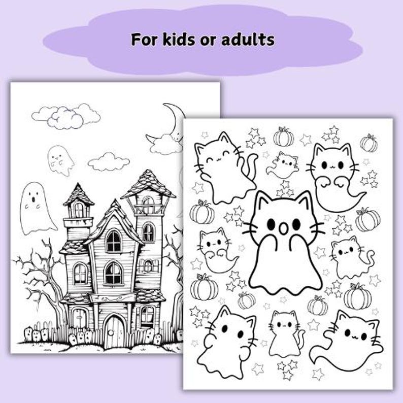 Cute Ghost Coloring Pages | Fall Coloring | Cute Coloring Book ...