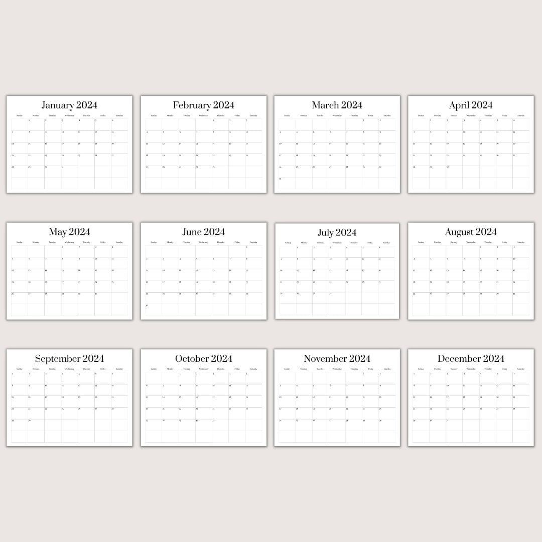 2024 Blank Calendar Template | Blank Calendar | Printable Blank ...