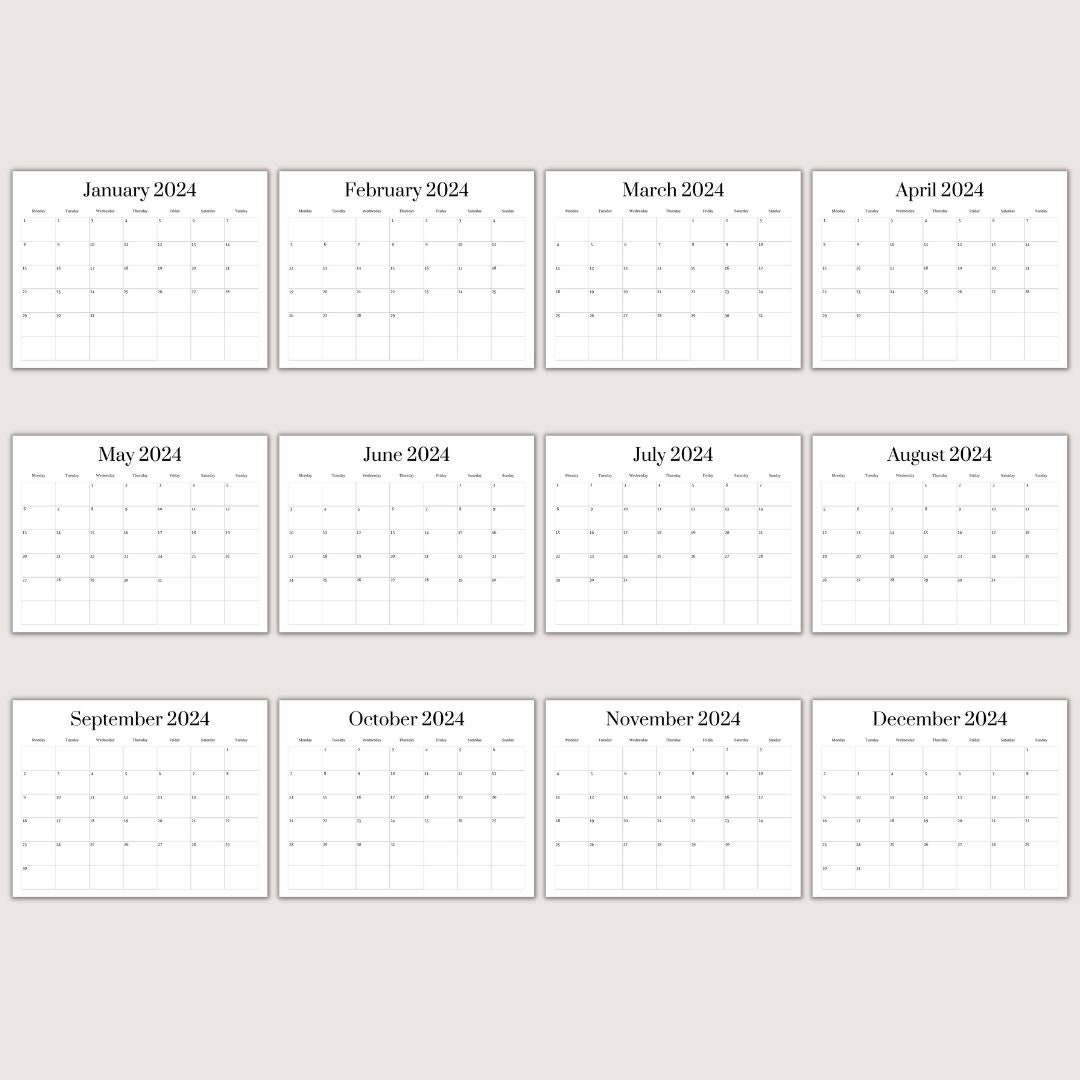 2024 Blank Calendar Template | Blank Calendar | Printable Blank ...
