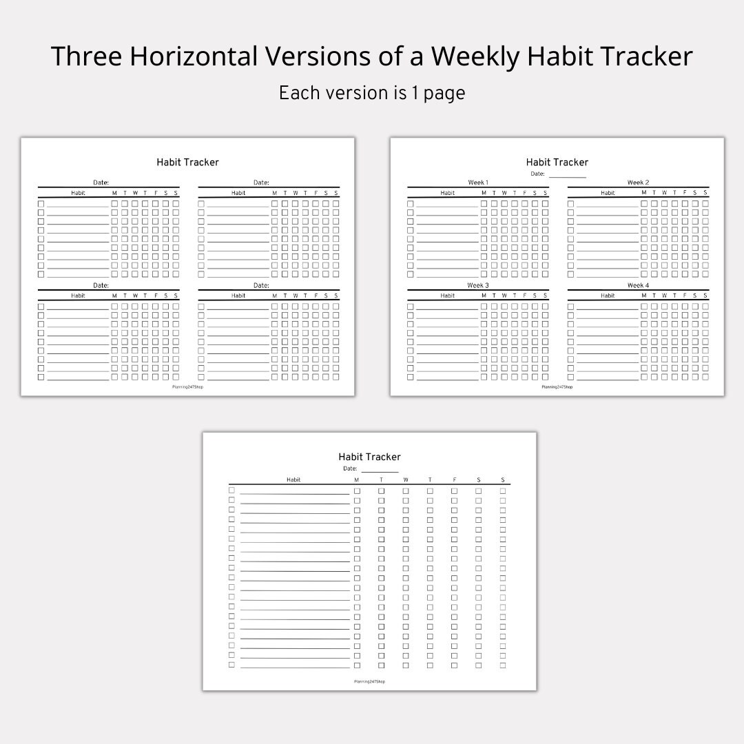 Weekly Habit Tracker Bundle | Habit Tracker Printable | Daily Routine ...