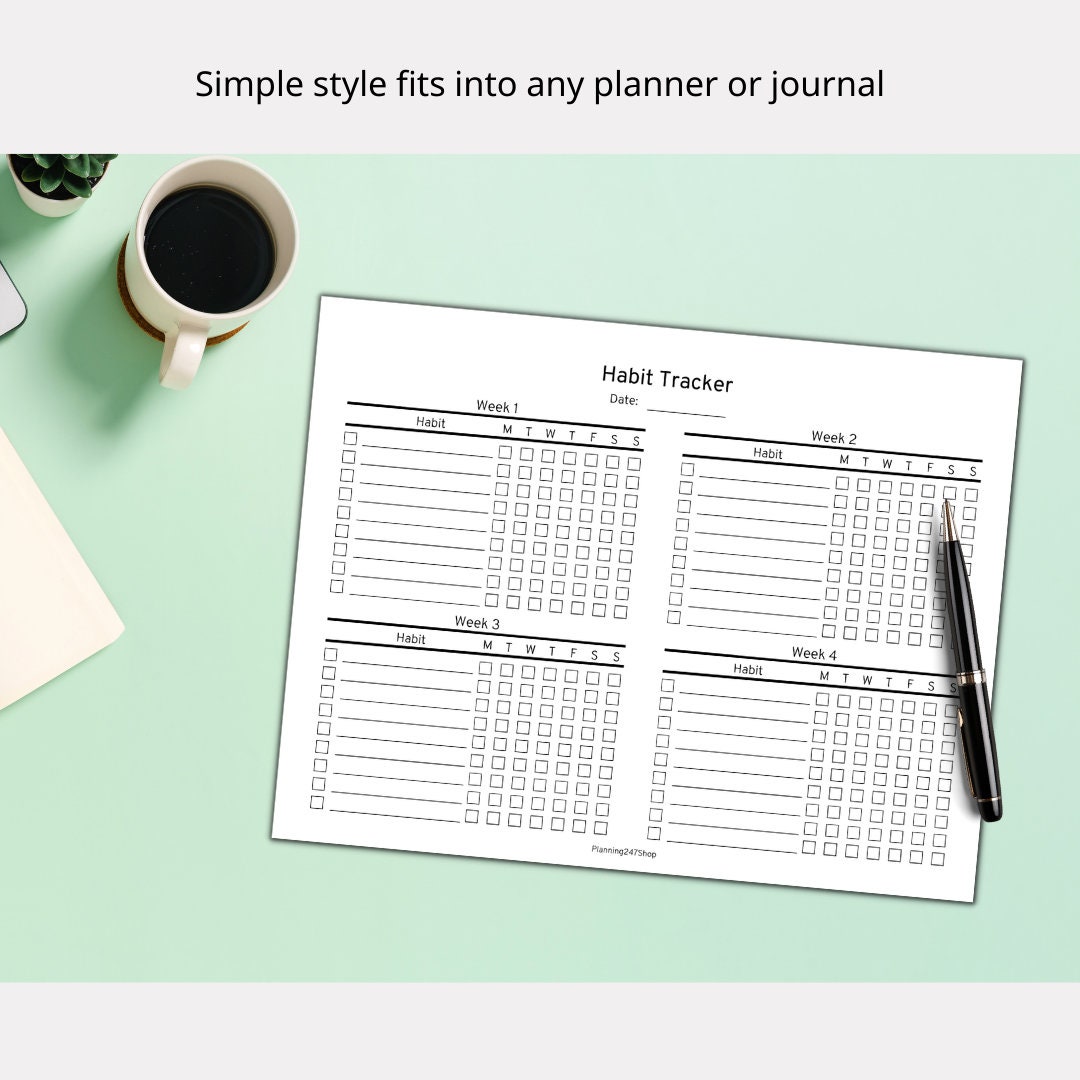 Weekly Habit Tracker Fillable Habit Tracker Habit Tracker Printable ...