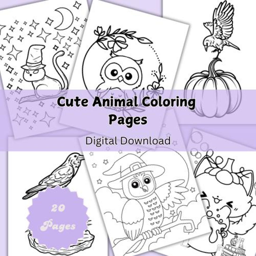 Cute Animal Coloring Pages | Cat Coloring Pages | Owl Coloring Page ...
