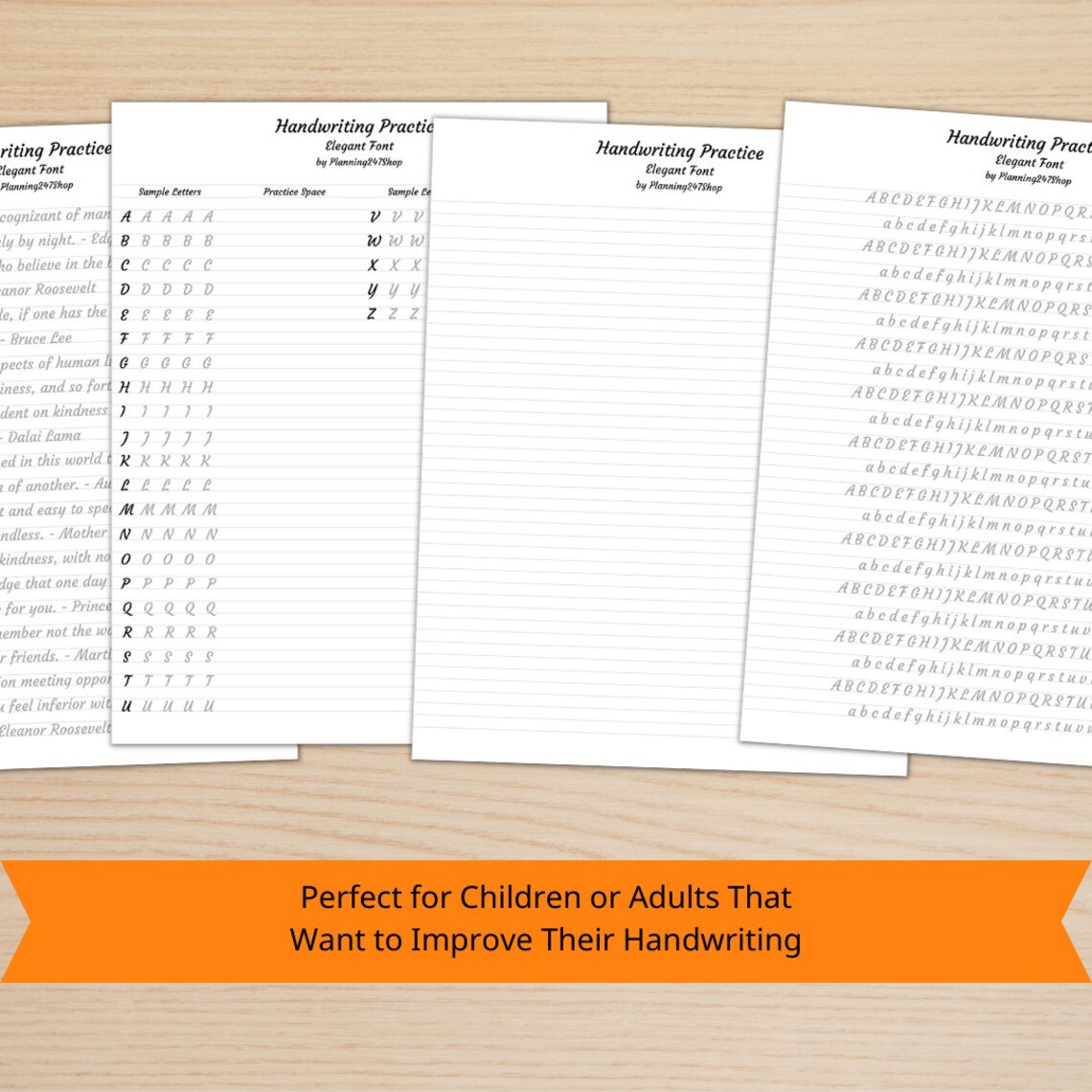 Elegant Font Handwriting Practice Bundle | Handwriting Worksheet for ...