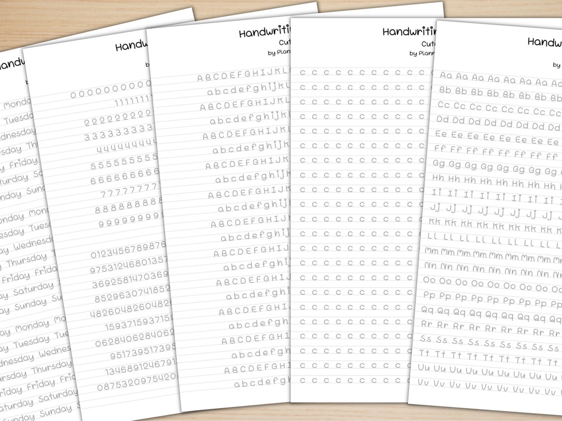 Cute Font Handwriting Practice Bundle Handwriting Worksheet - Etsy