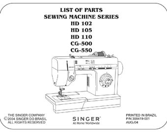 Singer Hd110 Manual - Etsy