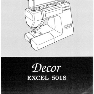 Janome 5018 Excel Decor Sewing Machine Instruction Manual - User Manual - Complete User Guide - Etsy