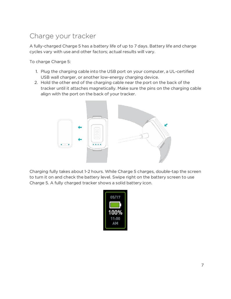Fitbit Charge 5 User Manual Instructions User Guide English - Etsy