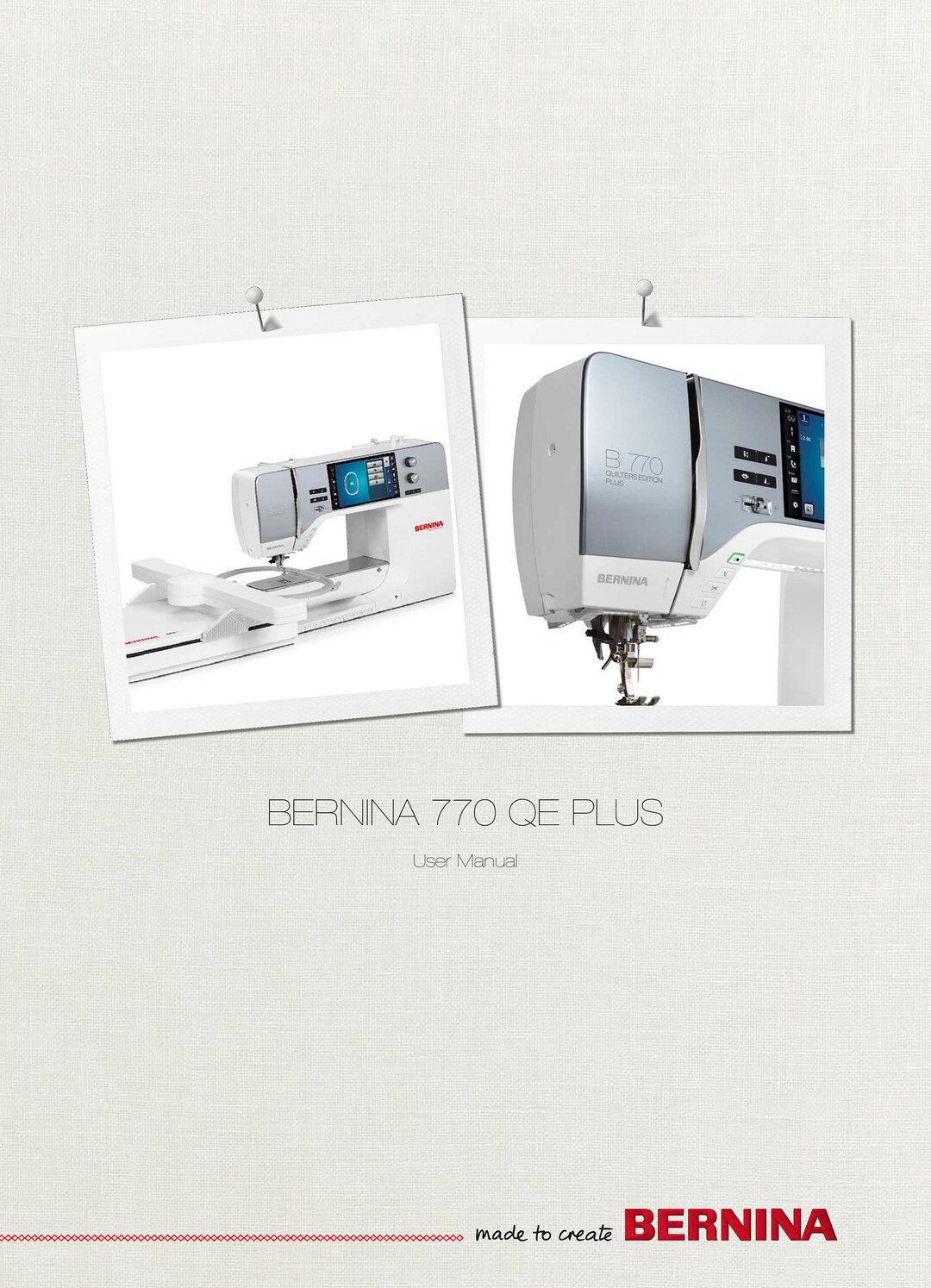 Bernina 770 QE PLUS Sewing Machine Instruction Manual (english) - Etsy
