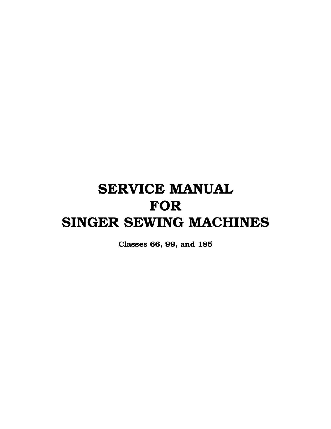 Singer-class-66-99-185-service-manual Repair Manual - English - Etsy