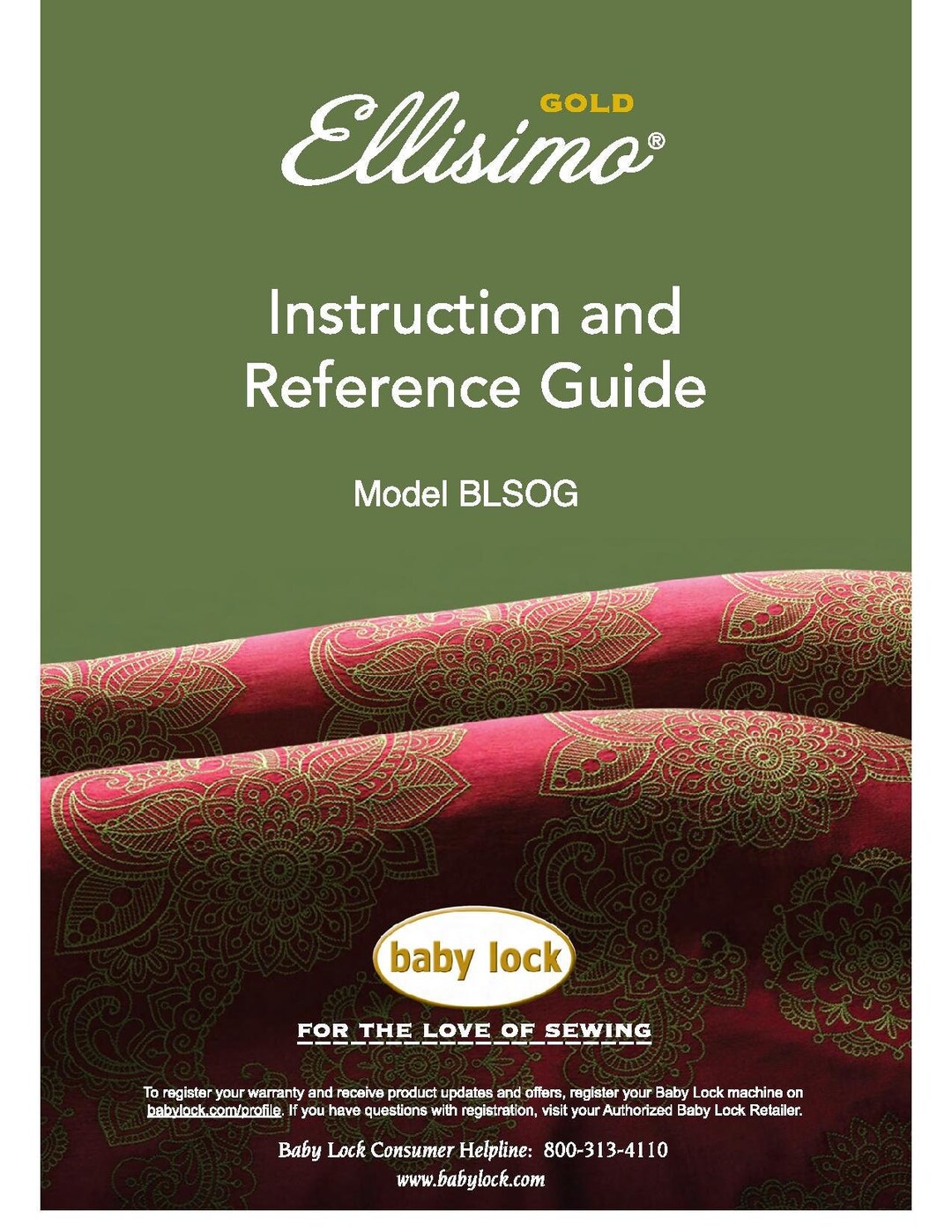 Baby Lock Ellisimo GOLD BLSOG Sewing Machine Instruction Manual - Etsy
