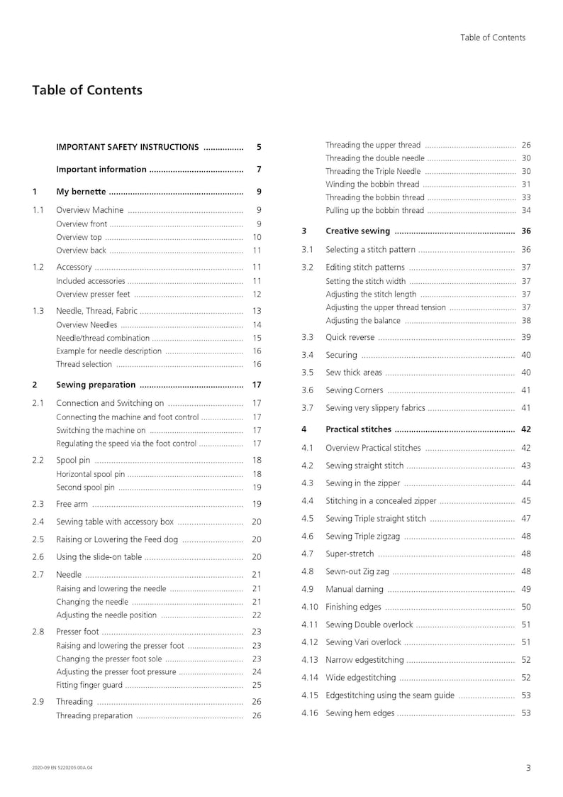 Bernette B05 Academy Sewing Machine Instruction Manual User - Etsy