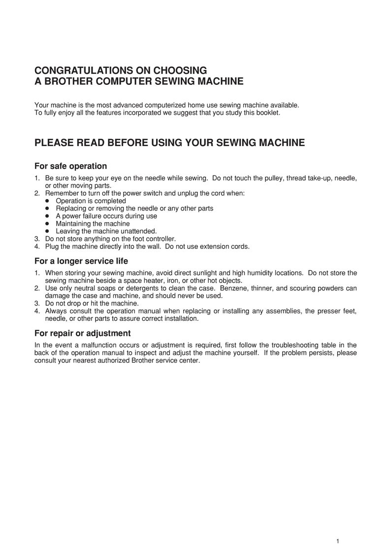Brother Pacesetter PC8200 Sewing Machine Instruction Manual - User ...
