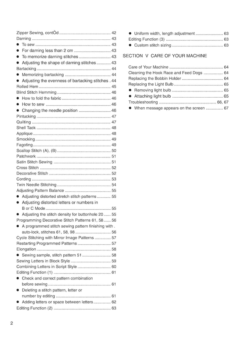 Janome 4800 Memory Craft Sewing Machine Instruction Manual (PDF) - Etsy