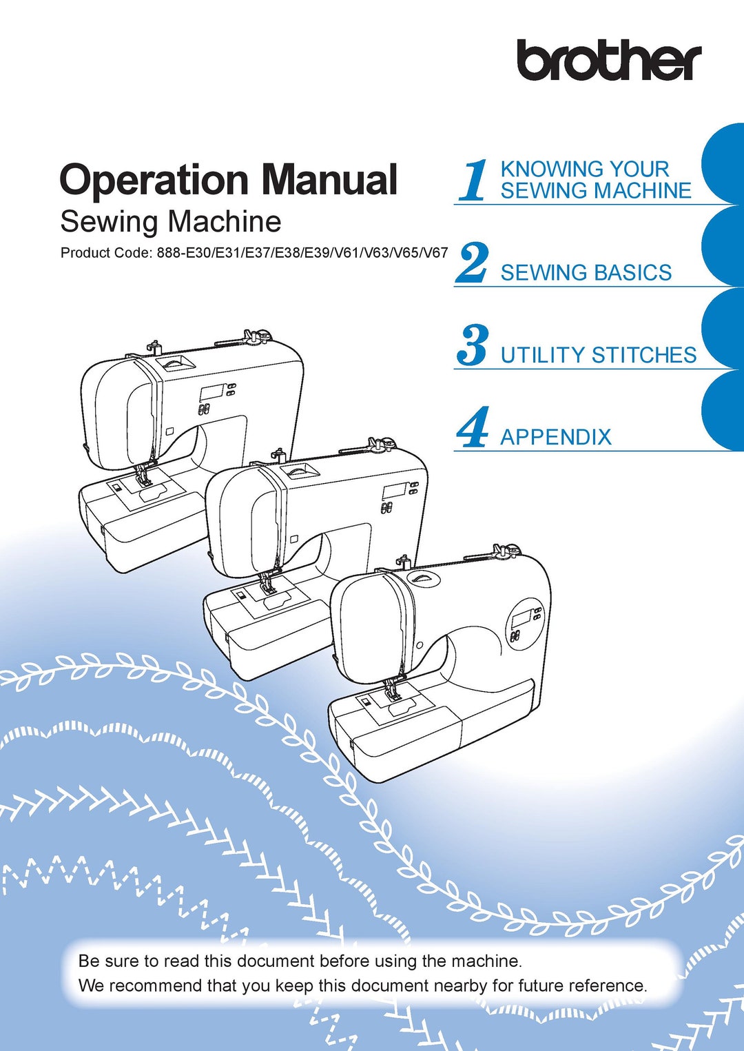 Brother SB1000T Sewing Machine Instruction Manual - User Guide - Etsy