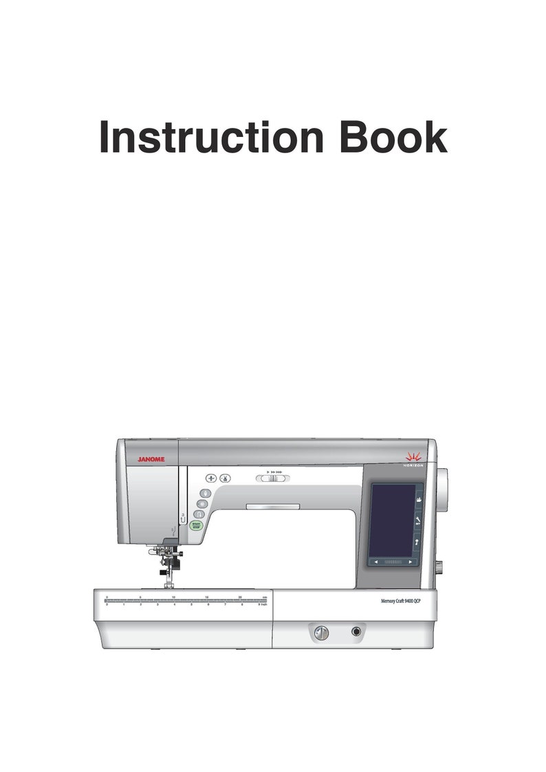 Janome 9400 Memory Craft Sewing Machine Instruction Manual (PDF) - Etsy
