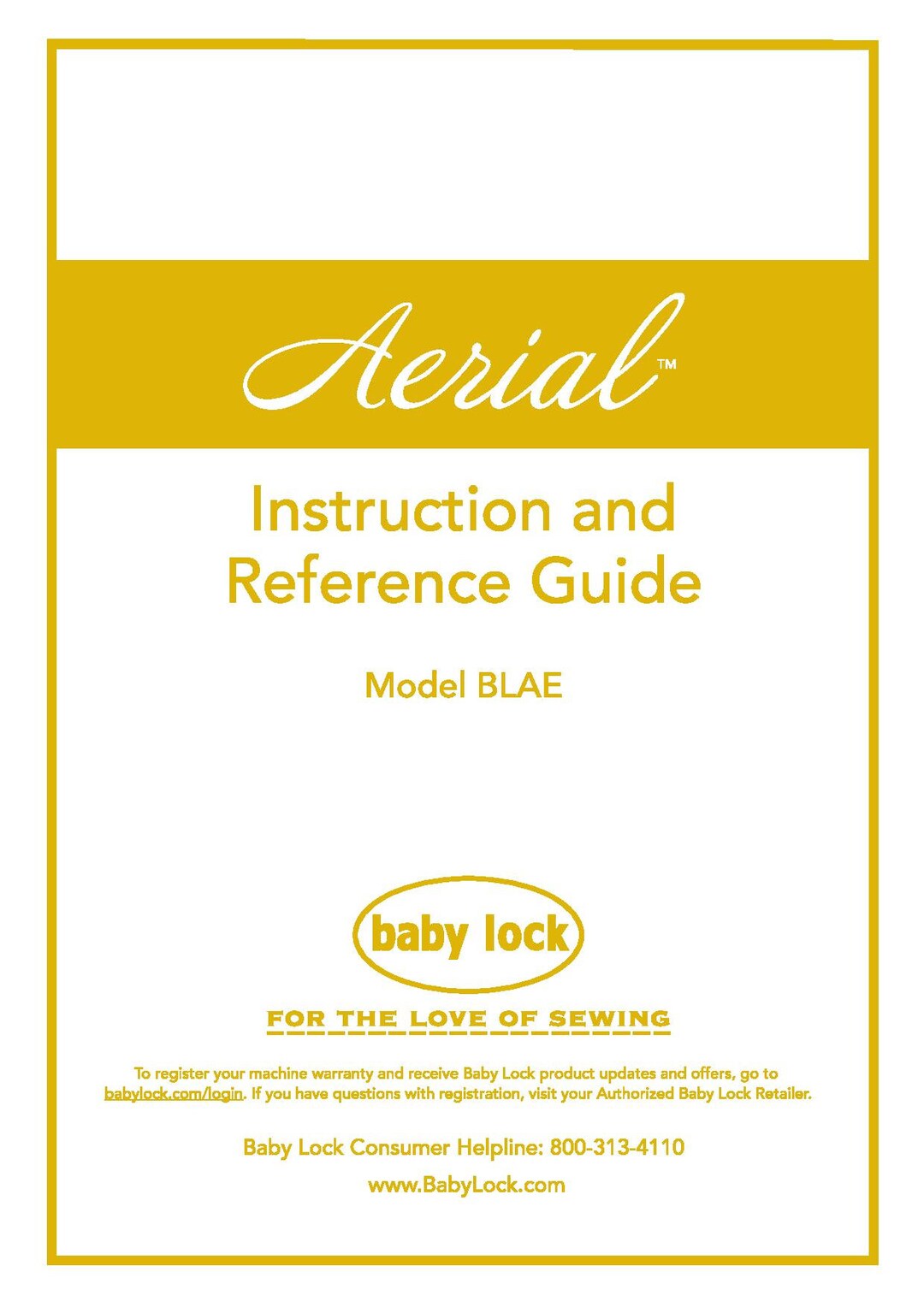 Baby Lock Aerial BLAE Sewing Machine Instruction Manual - 312 Pages - Etsy