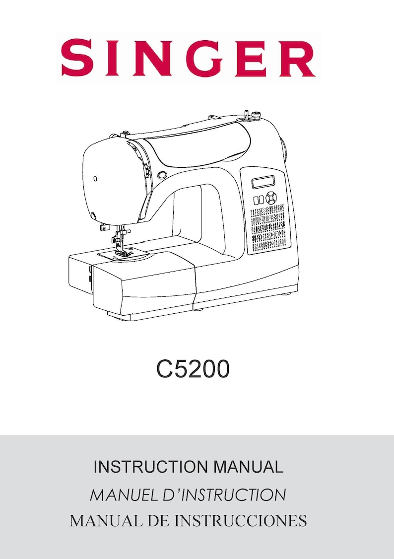 Singer C5200 Sewing Machine Instruction Manual (PDF) - Etsy