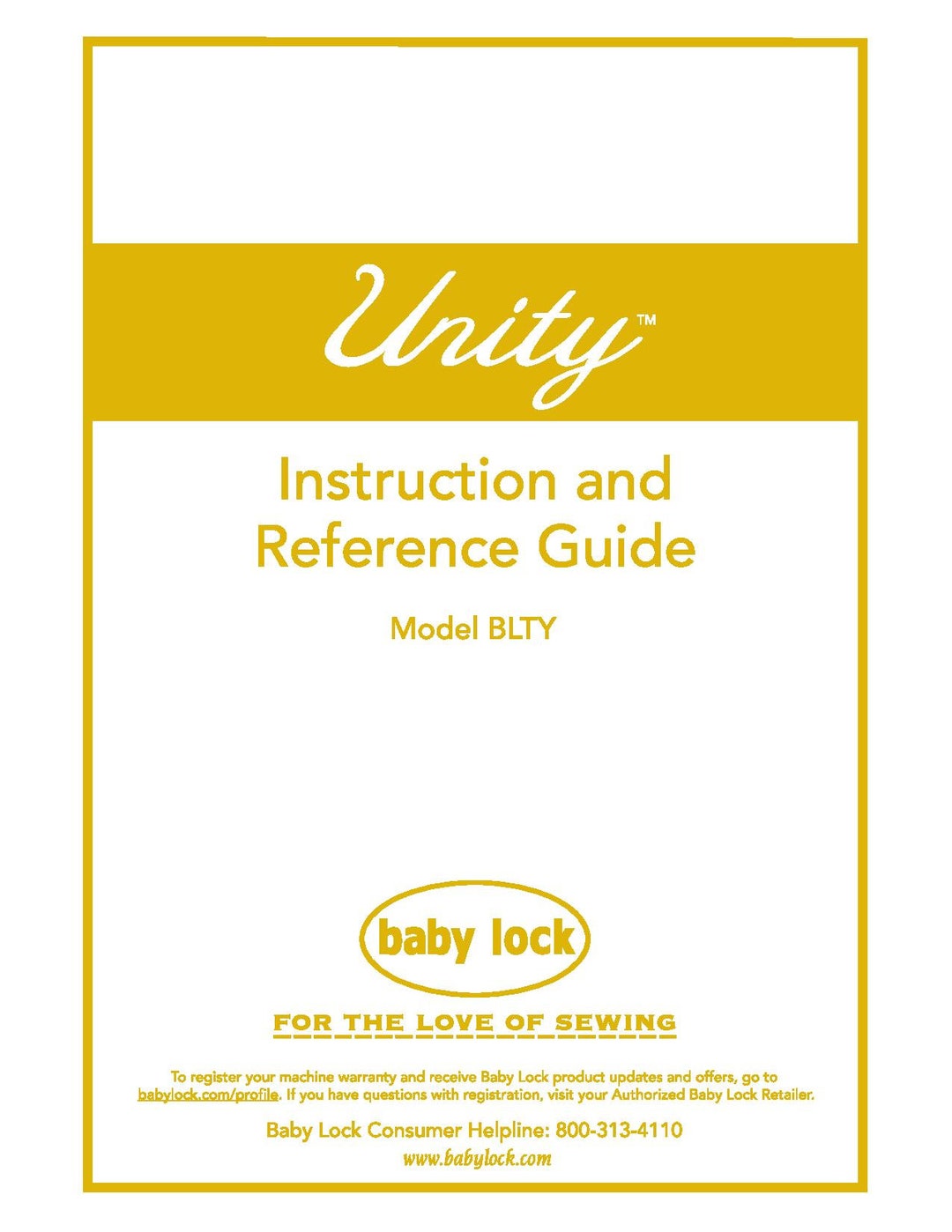 Baby Lock Unity BLTY Sewing Machine Instruction Manual - 332 Pages - Etsy