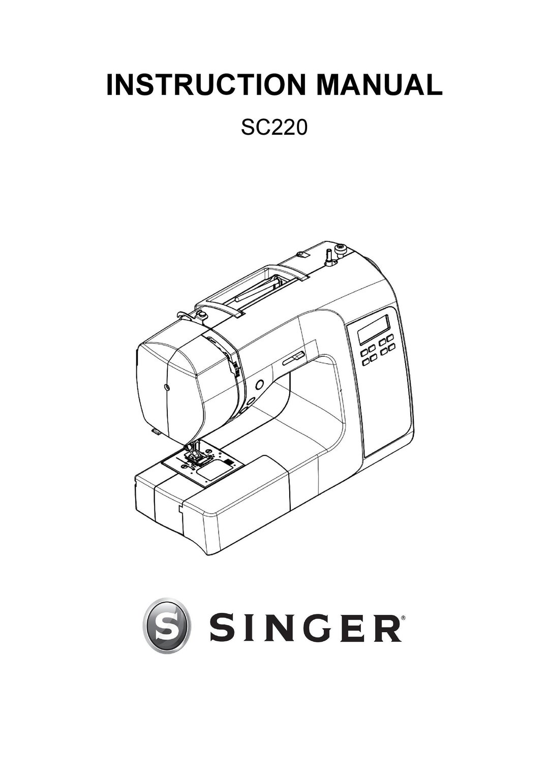 Singer SC220 Sewing Machine Instruction Manual - English (PDF) - Etsy
