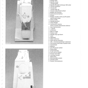 BERNINA Virtuosa 150-160 Sewing Machine Instruction Manual - Etsy