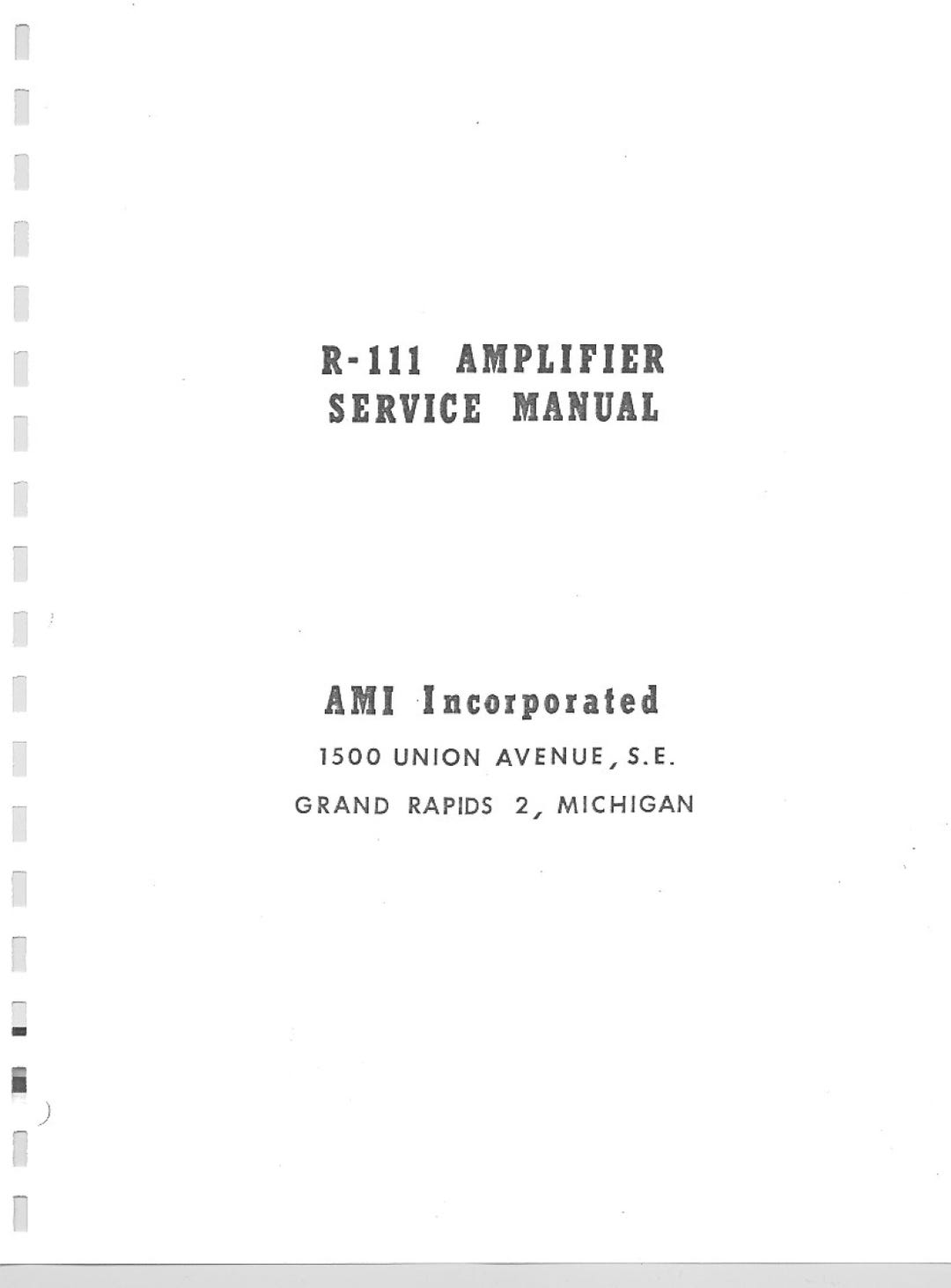 Ami - D-40 - D-80 - R111 AMPLIFIER - Service Manual - User Manual ...