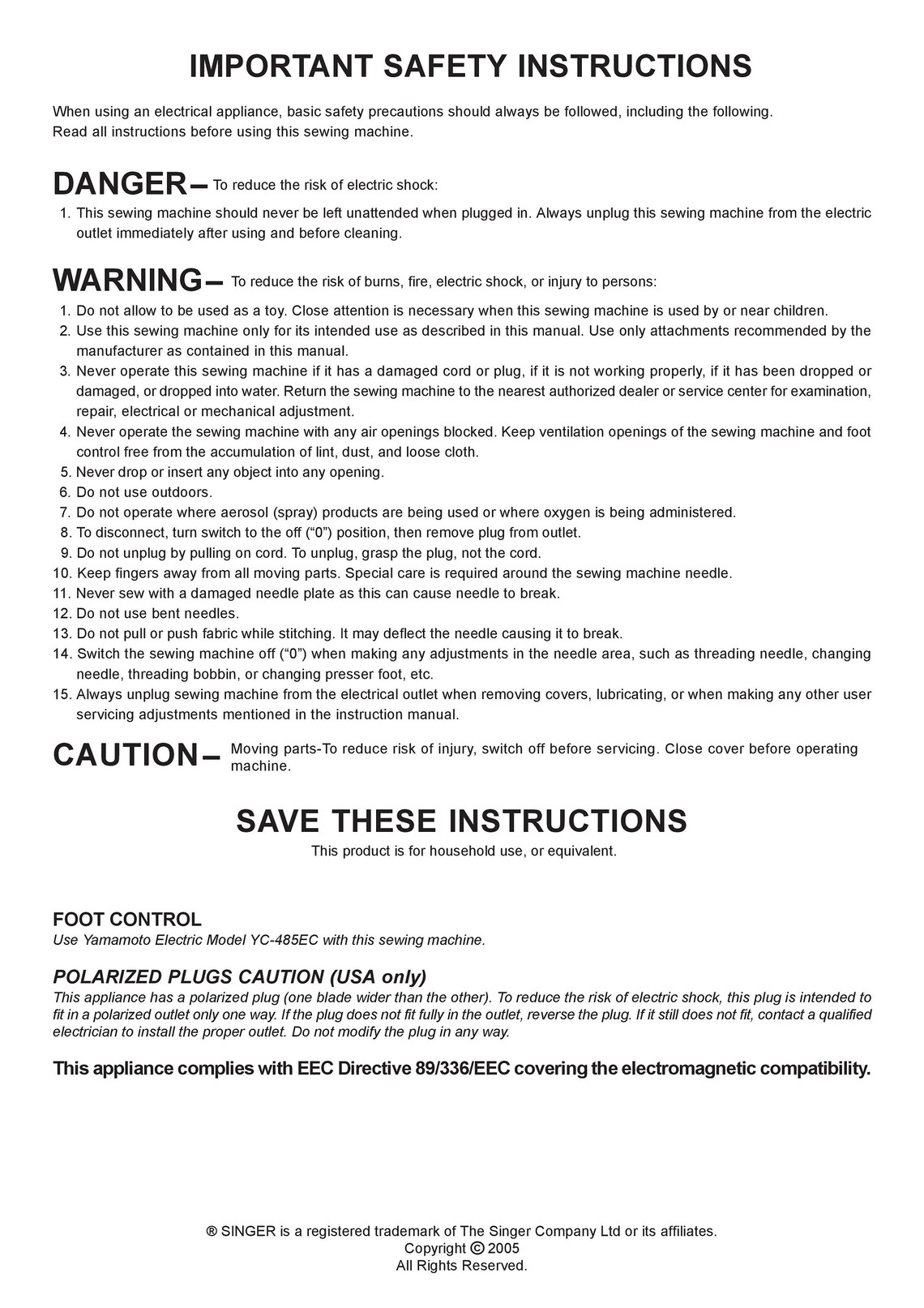 Singer 7426 Sewing Machine Instruction Manual (PDF) - Etsy