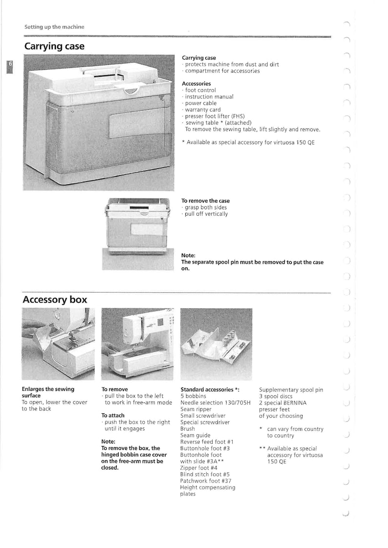 BERNINA Virtuosa 150-160 Sewing Machine Instruction Manual - Etsy
