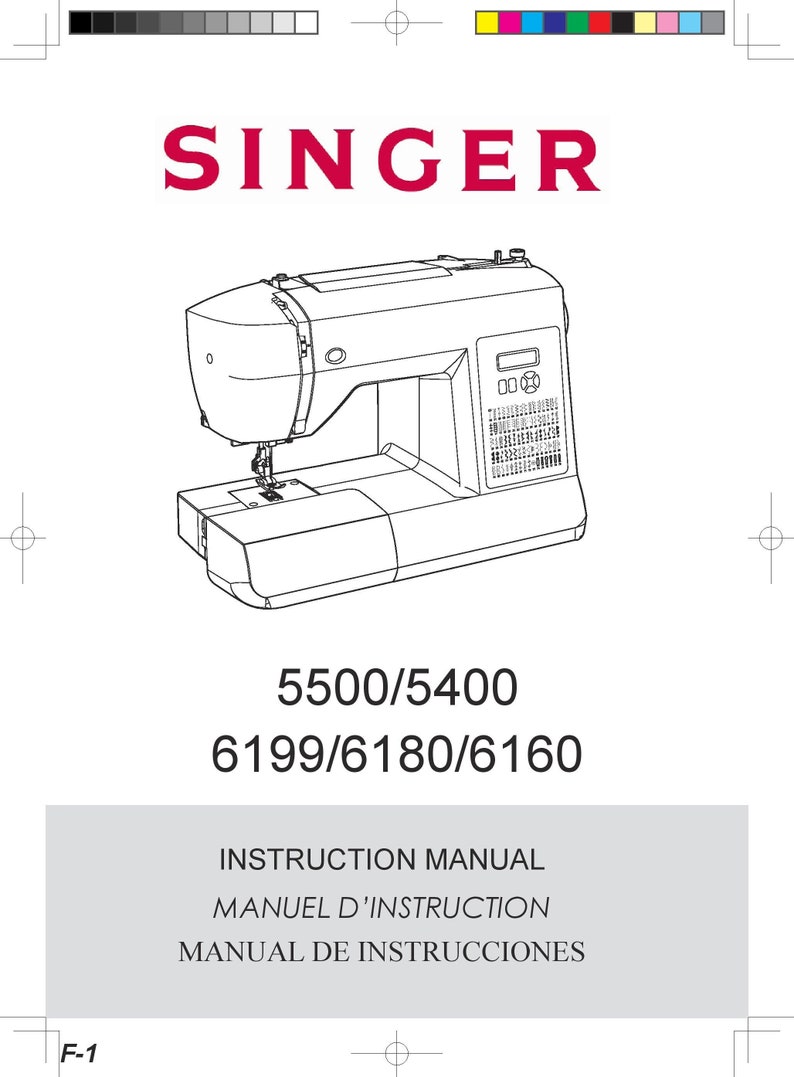 Singer 5500 5400 6199 6180 6160 Sewing Machine Instruction Manual User Manual User Guide English ...