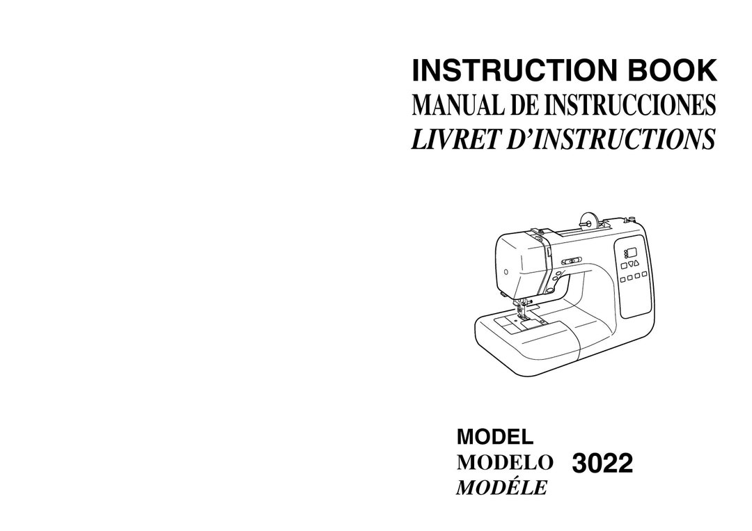Janome 3022 Sewing Machine Instruction Manual (PDF) - Etsy
