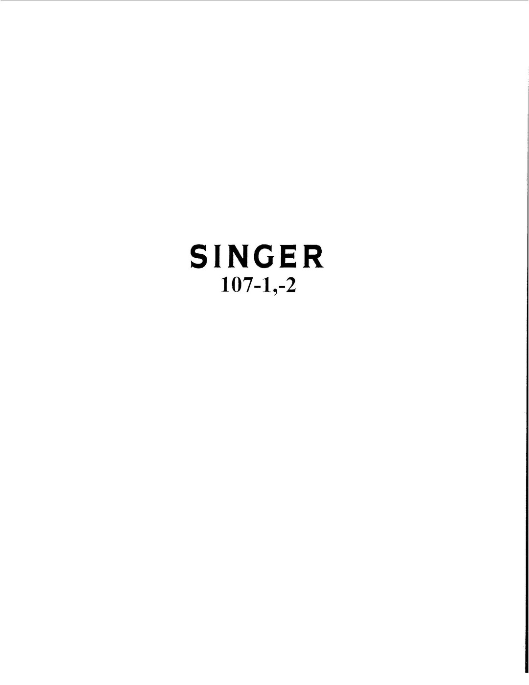 Singer 107-1, 107-2 Sewing Machine Instruction Manual (PDF) - Etsy