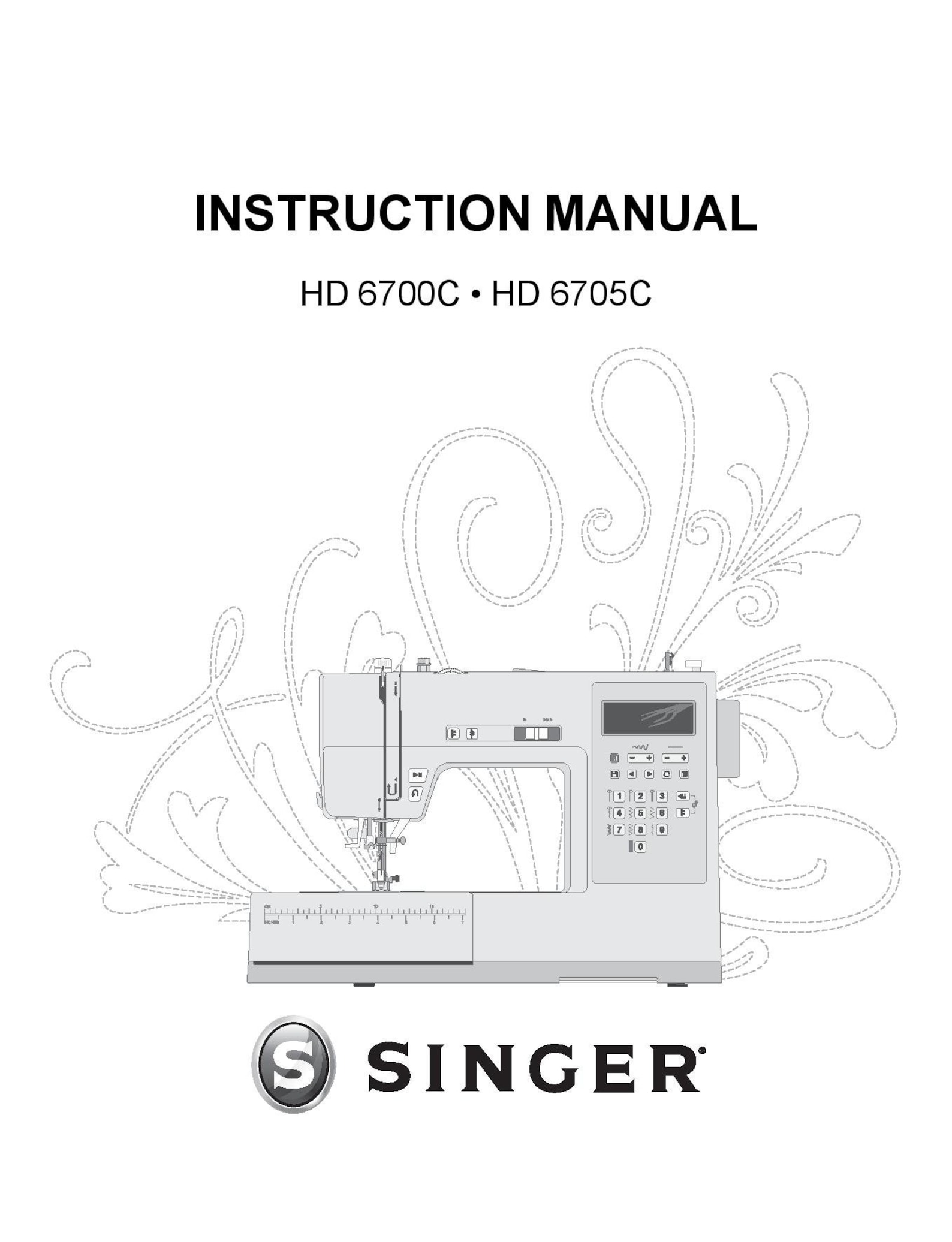 Singer HD 6700C HD 6705 C Sewing Machine Instruction Manual User Manual ...