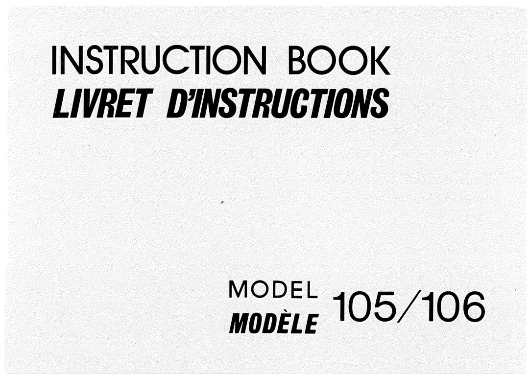 Janome 105-106 Sewing Machine Instruction Manual (PDF) - Etsy