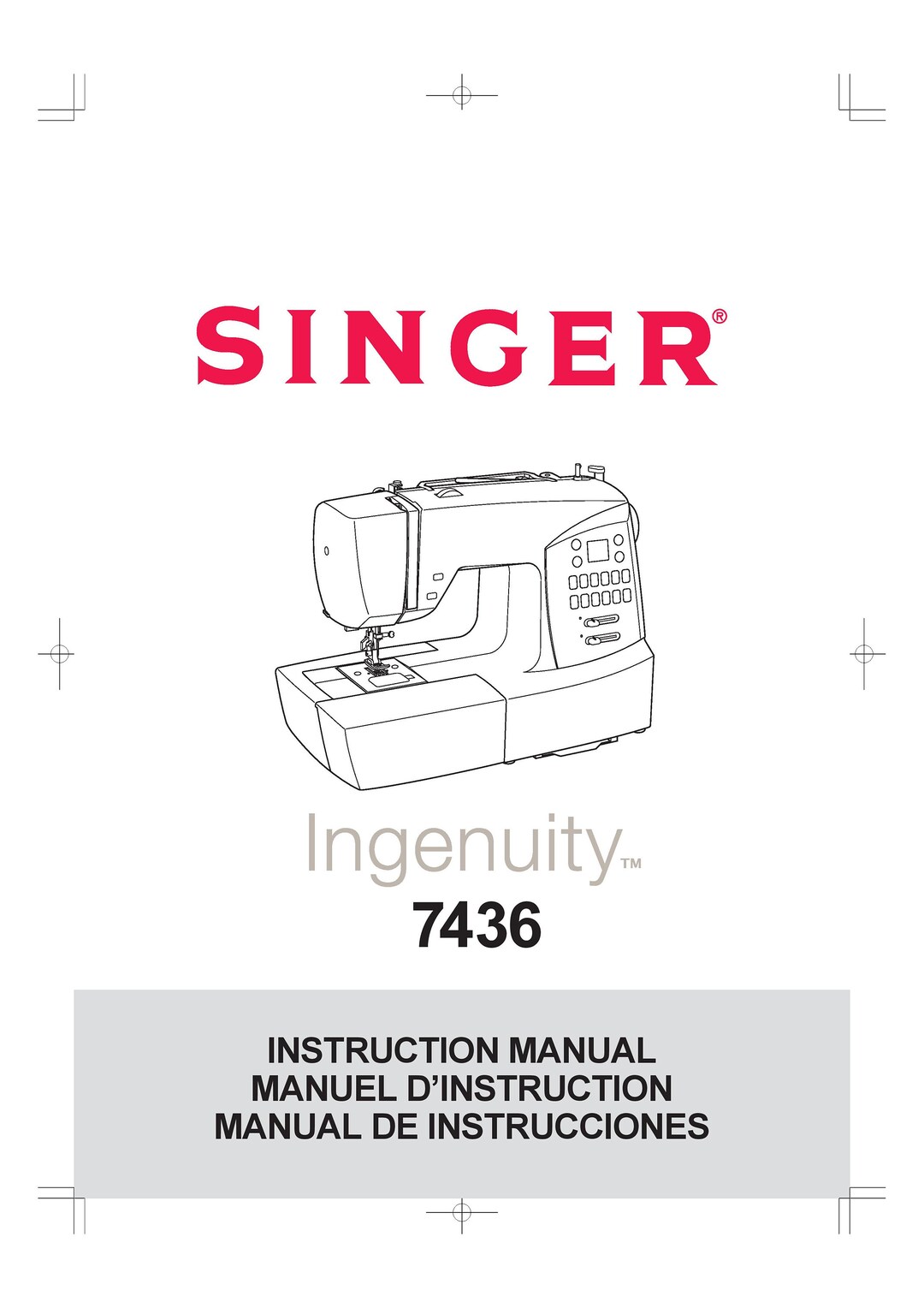Singer 7436 Ingenuity Sewing Machine Instruction Manual - User Manual ...