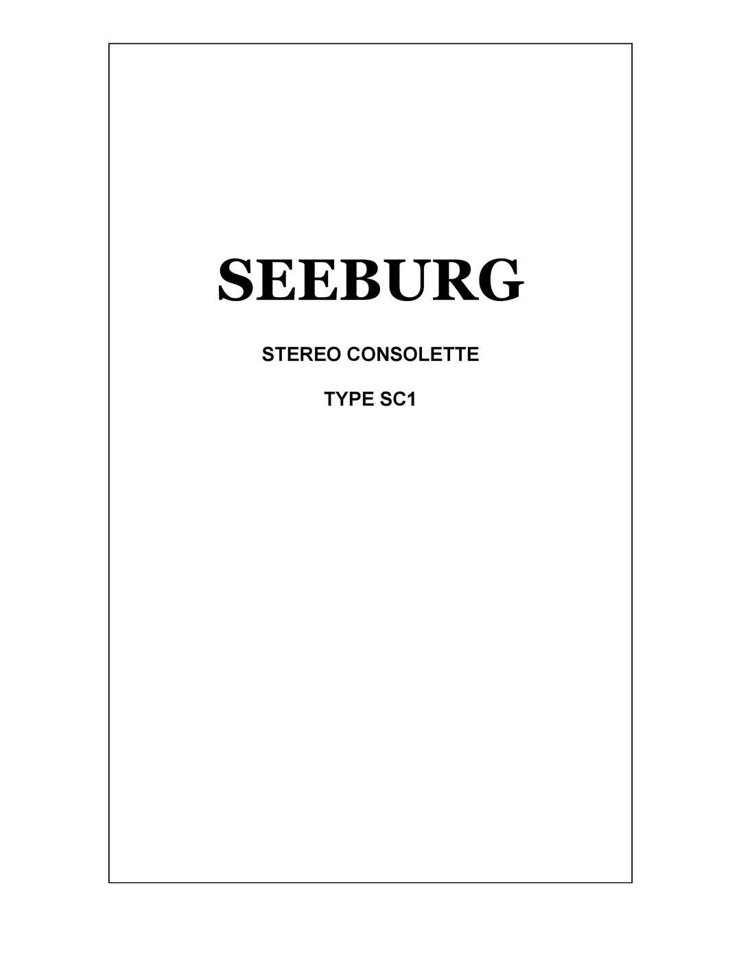 Seeburg SC1 Service Manual: Wiring Diagram, Parts List - Etsy