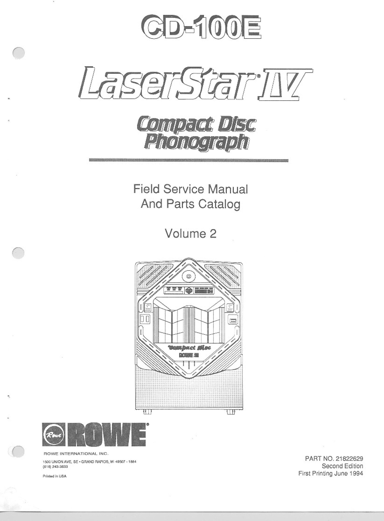 ROWE - CD-100C - Laser Star 4 - VOLUME 2 - Service Manual - User Manual ...