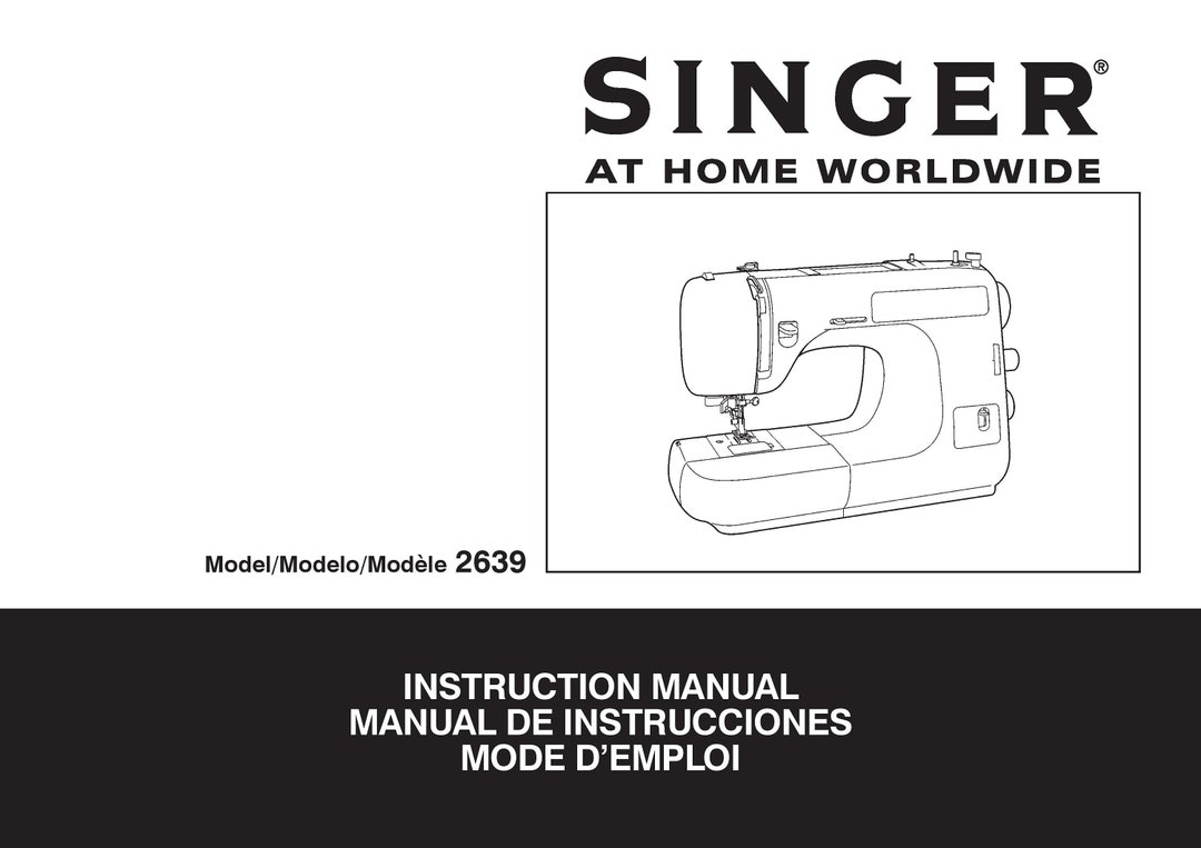 Singer 2639 PROTEGE Sewing Machine Instruction Manual - User Manual ...