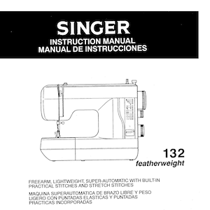 Singer 132 Featherweight Sewing Machine Instruction Manual (PDF) - Etsy
