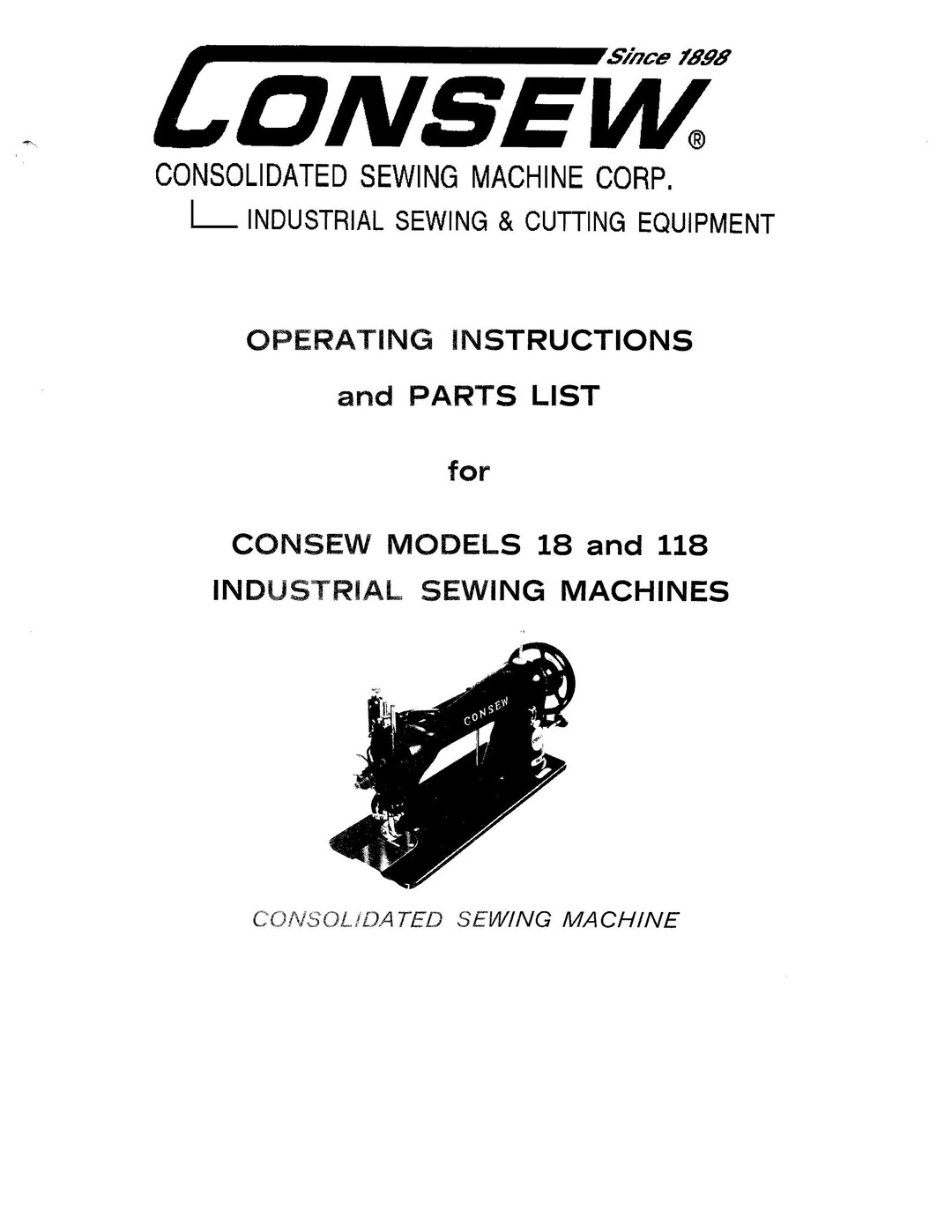 CONSEW 18-118 Sewing Machine Instruction Manual - English - Etsy