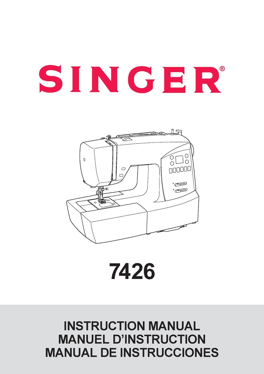 Singer 7426 Sewing Machine Instruction Manual (PDF) - Etsy