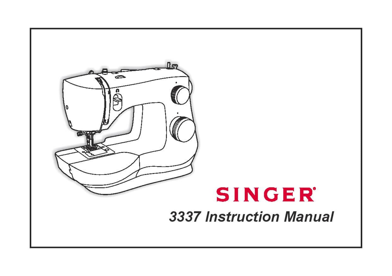 Singer 3337 Sewing Machine Instruction Manual (PDF) - Etsy