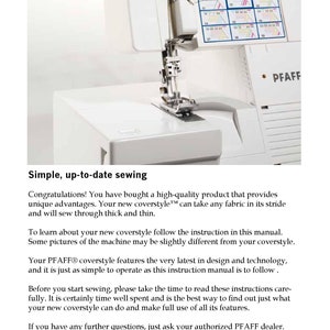 Pfaff Coverstyle 4850 Sewing Machine Instruction Manual - English - Etsy