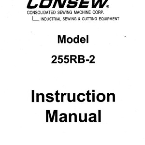 CONSEW 255RB-2 Sewing Machine Instruction Manual - English - Etsy
