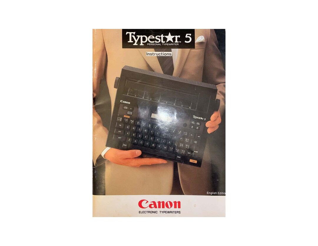 Canon Typestar 5 Typewriter Instruction Manual: Complete User Guide ...