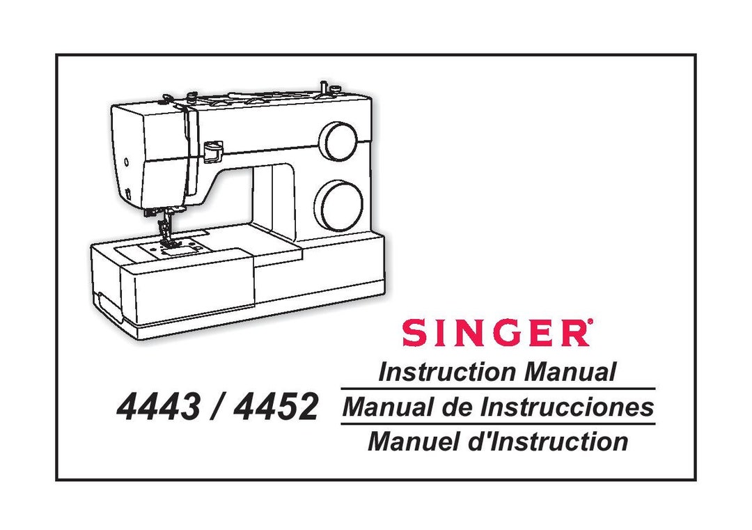 Singer 4443 4452 Sewing Machine Instruction Manual (PDF) - Etsy