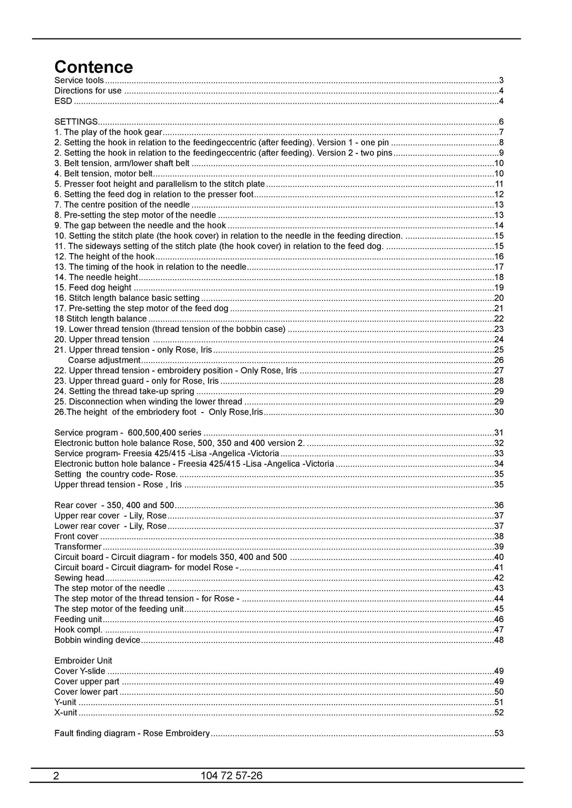 Husqvarna VIKING 350-400-500-600 Sewing Machine Service Manual ...
