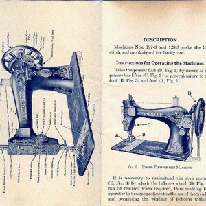 Singer 127 & 128 Sewing Machine Instruction Manual (PDF) - Etsy