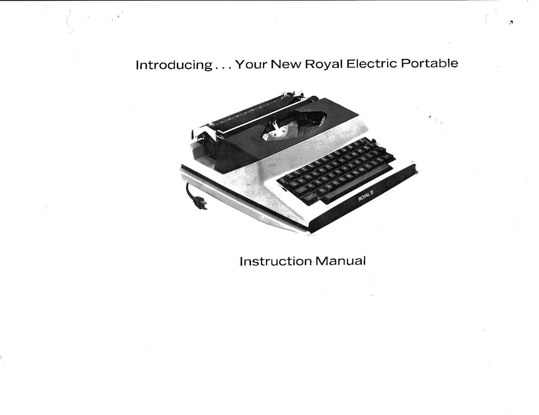 Royal Electric Portable Typewriter Instruction Manual (digital PDF ...