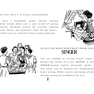 Singer 201k Sewing Machine Instruction Manual (PDF) - Etsy UK